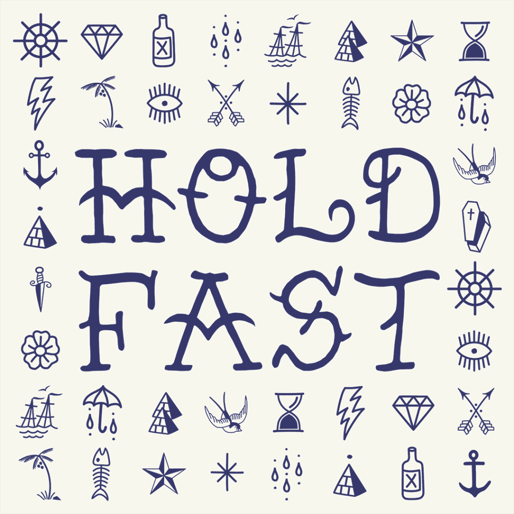 Uncle Knuckles - Hold Fast - White on Navy - Studio Nakamura